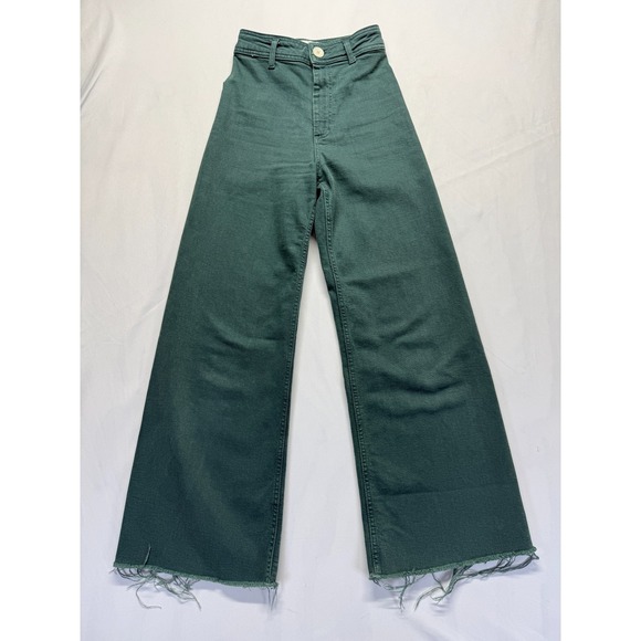 Zara | Jeans | Zara The Marine Straight Jeans Womens Green Denim ...